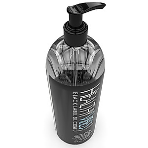 Healthy Vibes Black Label Silicone Personal Lubricant -Silicone Based Lube Lasts Long & Easy to Clean, Water Resistant, Safe for Most Skin Types, 32oz