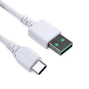 HUYUN USB C to USB Data Charging Cord Compatible for Razer Viper V2 Pro/DeathAdder V3 Pro/Basilisk V3 Pro Wireless Gaming Mouse Adapter (White)