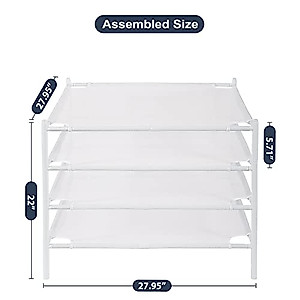 STO STO Sweater Drying Rack, 4-Pack Stackable Mesh Clothes Drying Rack, Laundry Drying Rack for Sweaters, Socks, Toys, White