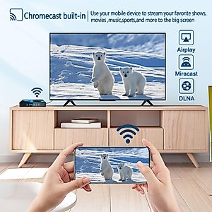Android TV Box 10.0,TV Box Android 4GB RAM 64GB ROM H616 Quad-Core CPU Support Dual-WiFi 2.4/5GHz Ethernet Bluetooth 4.0 H.265 6K TV Box Android with Wireless Mini Keyboard