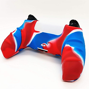 Silicone Skin for PS5 Dualsense Controller, 2pcs Durable Case Cover for Playstation 5 with 10pcs Thumb Joysticks Grips (4)