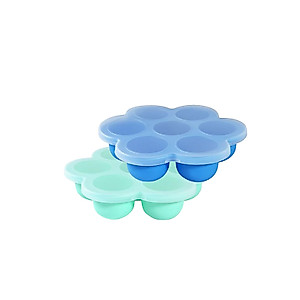 GeRRiT Silicone Egg Bites Molds Air Fryer Egg Mold，Pink Instant Pot Egg Bite Molders Pastel Muffin Cupcake Pan Mold for Cooker Accessories (Green&Blue)