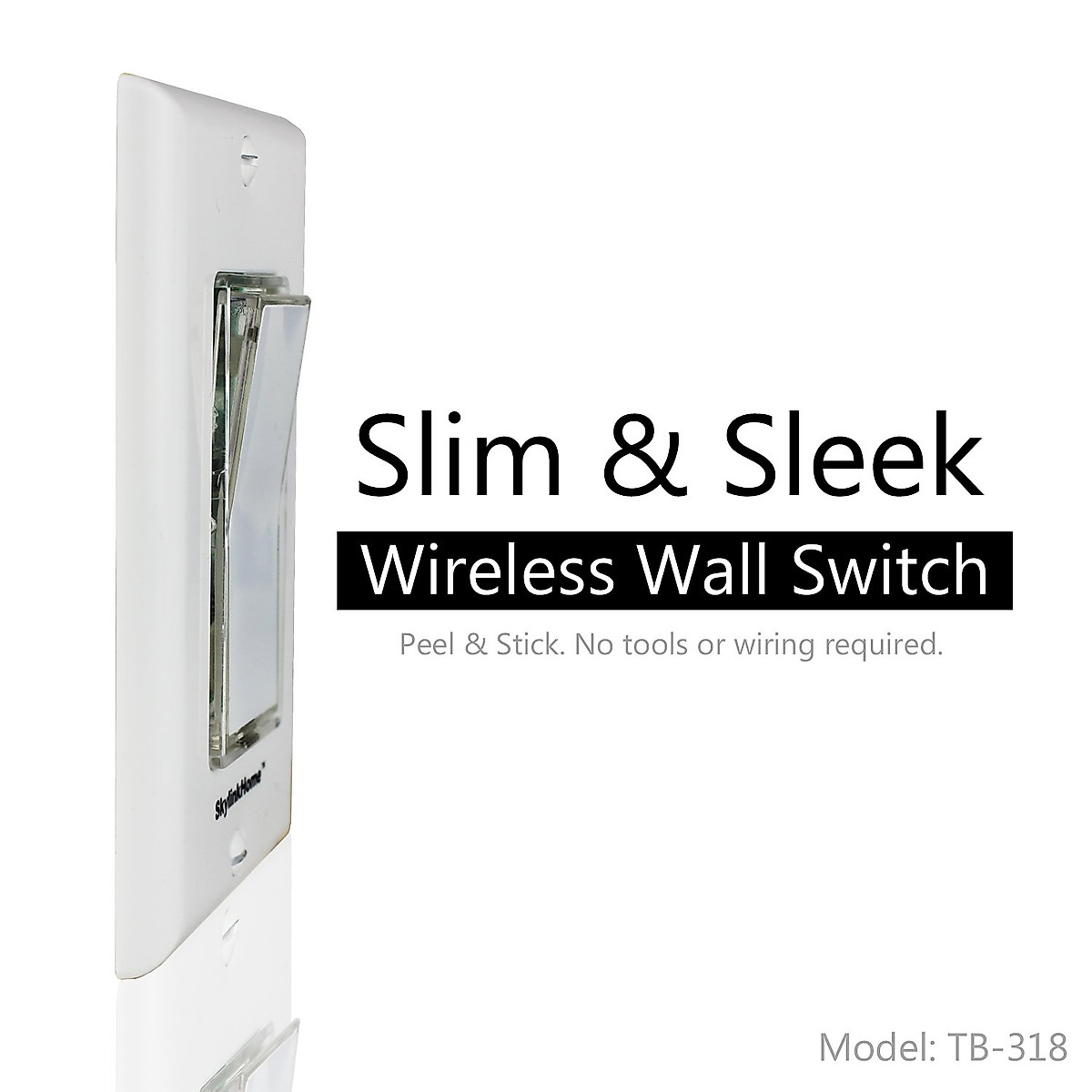 SK-7 Wireless DIY Easy to intall 3-Way Dimmable On Off Anywhere Lighting Home Control Dimmer Wall Switch Set, no neutral wire required.