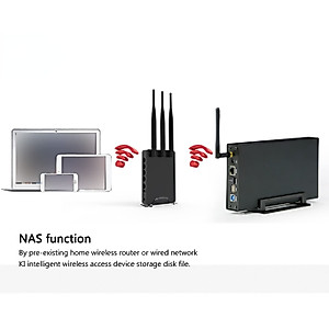 JMT U35WF 6TB 3.5 inch Mobile Multi-Function Hard Disk Box WiFi Wireless NAS Private Cloud Storage Office Home (Hard Drives not Included)