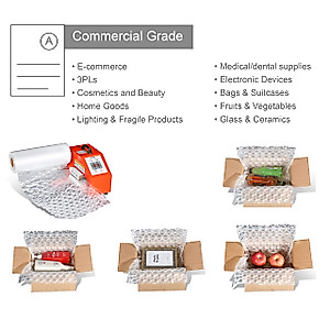 SOLTECH Inflatable Air Bubble Film Cushioning Wrap Rolls,Perforated, Easy to Tear,Large Air Bubble, 15.7 Inchx984 Feet Total, Industrial, Business Bubblewrap Supply (Perforated Line 12.5" in)