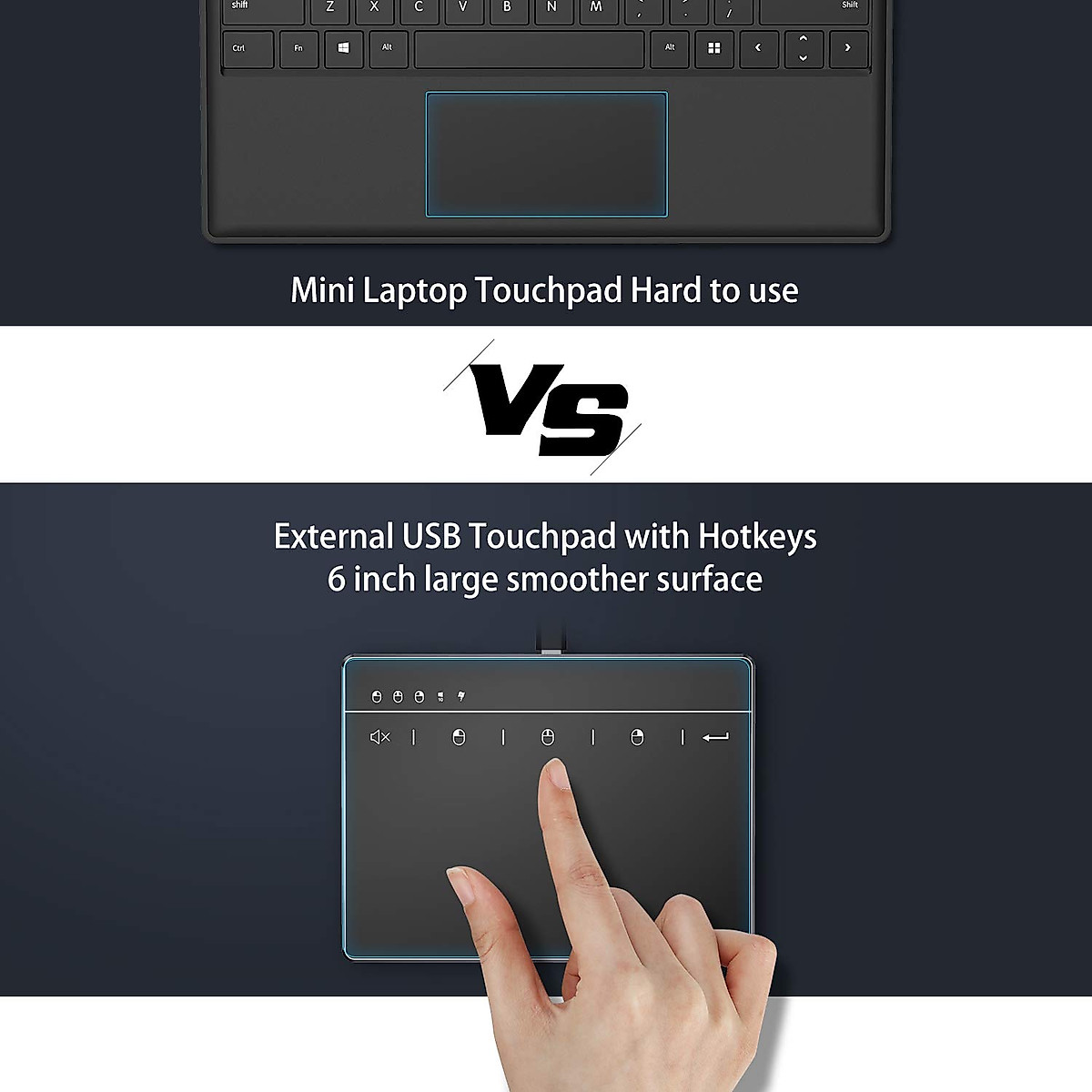 Seenda Touchpad Trackpad, External USB High Precision Trackpad with Multi-Touch Navigation Plug and Play for Windows 10 Windows 7 Desktop/Laptop/Notebook Computer
