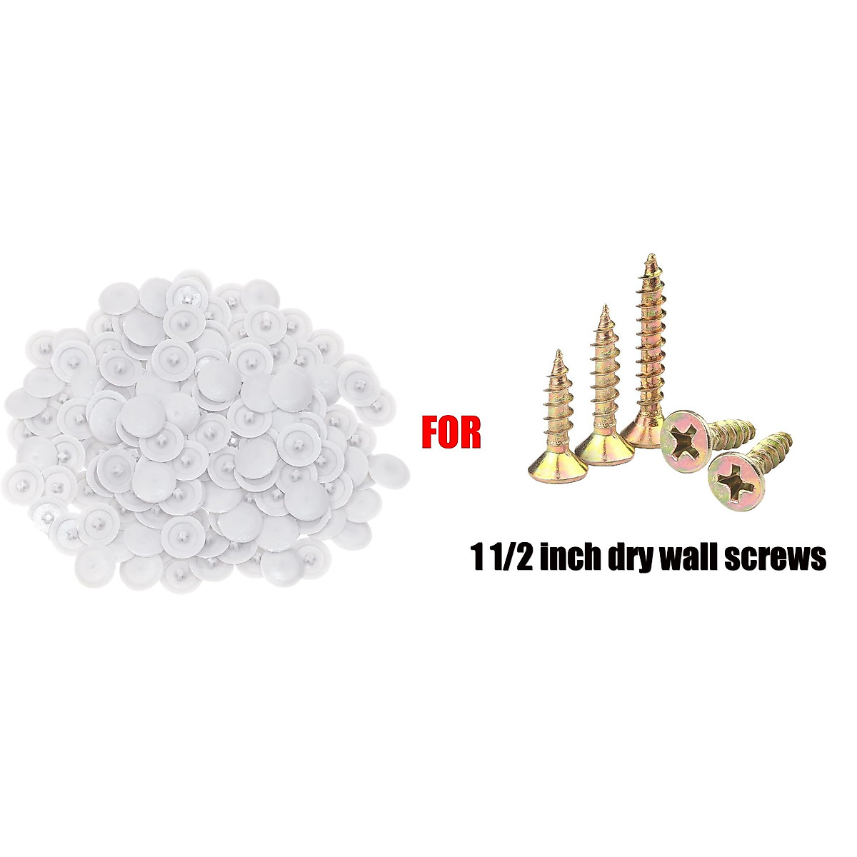 Mini Skater 200Pcs Screw Caps Plastic Self-Tapping Screw Hole Cap Covers for Diameter 7mm Flat Cross Screw Lids Furniture Fittings, (White)