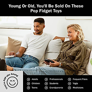 Johan & John Pop It Fidget Toys 2-Pack, Sensory Toys for Adults & Kids, Stress & Anxiety Relief Toys, Stylish Scandinavian Design, Robust & Firm, Poppet Loud on Both Sides, Granite & Blizzard