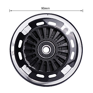 Gladeer 90mm Wiggle Car Polyurethane Replacement Wheels Set for Upgrades for PlasmaCar Ride-on Toys Wiggle Car Replacement Wheels, 4-Pack (Black)