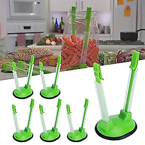 Food Bag Holder Stand, Kitchen Utensils, Food Bag Rack Clip, Bag Rack, 6Pcs for Kitchen Cabinet Drawer