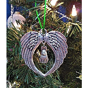 Bunny Loss Memorial Angel Wings Ornament Keepsake Sympathy Gift for Pet Owner