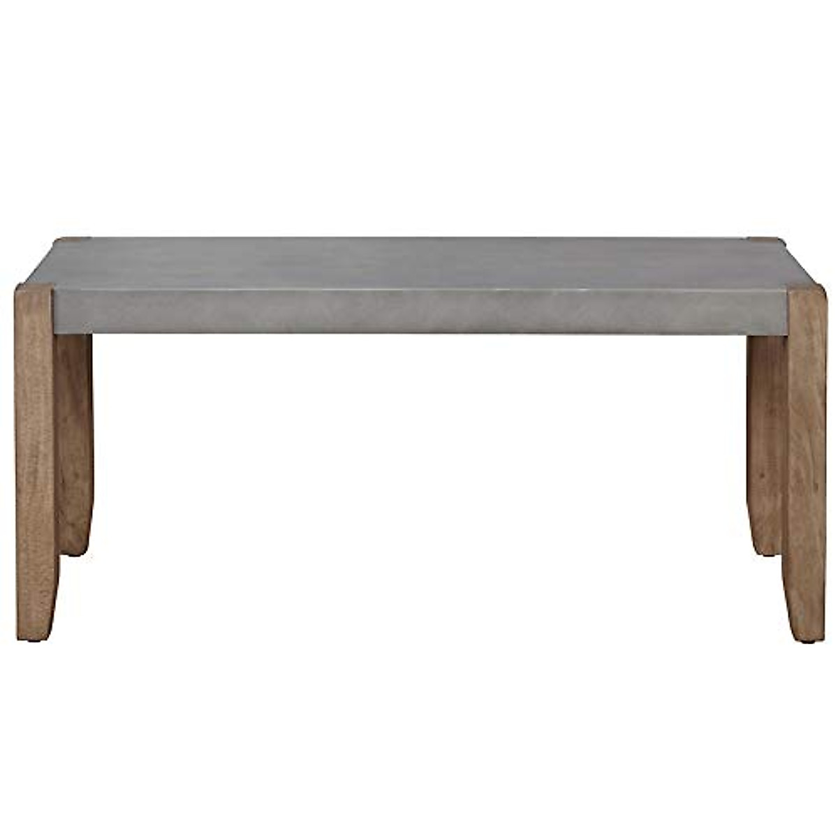 Alaterre Furniture Newport 40" L Faux Concrete and Wood Bench