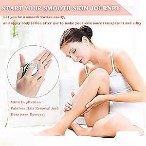 Crystal Hair Eraser, Painless Nano Crystal Hair Removal, Smooth Soft Silky Skin, Reusable Men & Women Physical Hair Remover Skin Exfoliator Tool Bring 1 Cleaning Cloth, for Any Part of The Body