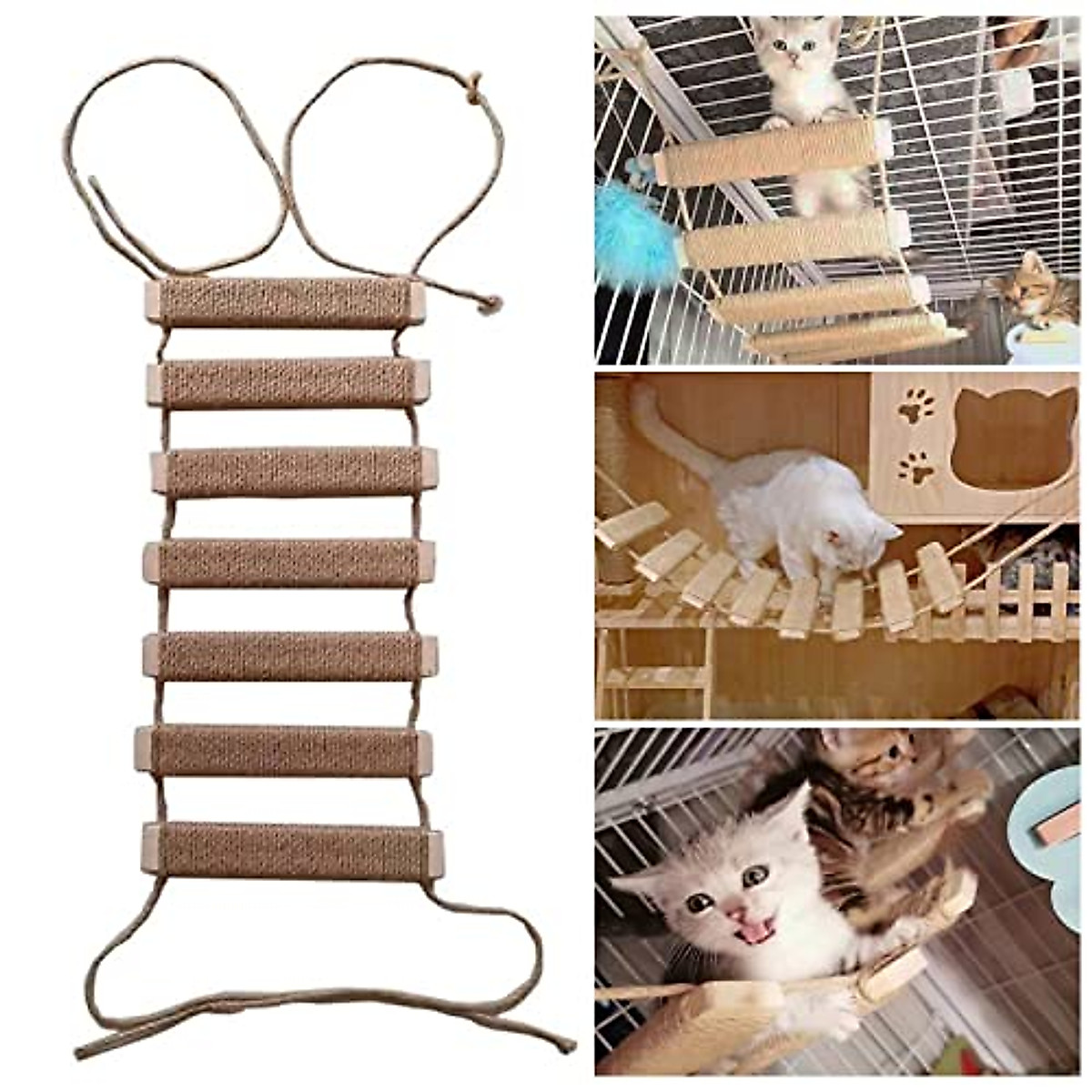 MGWYE Cat Rope Bridge Rope Ladder Cat Toy Cat Climbing Ladder Cat Climbing Frame Rope Ladder Cat Accessories