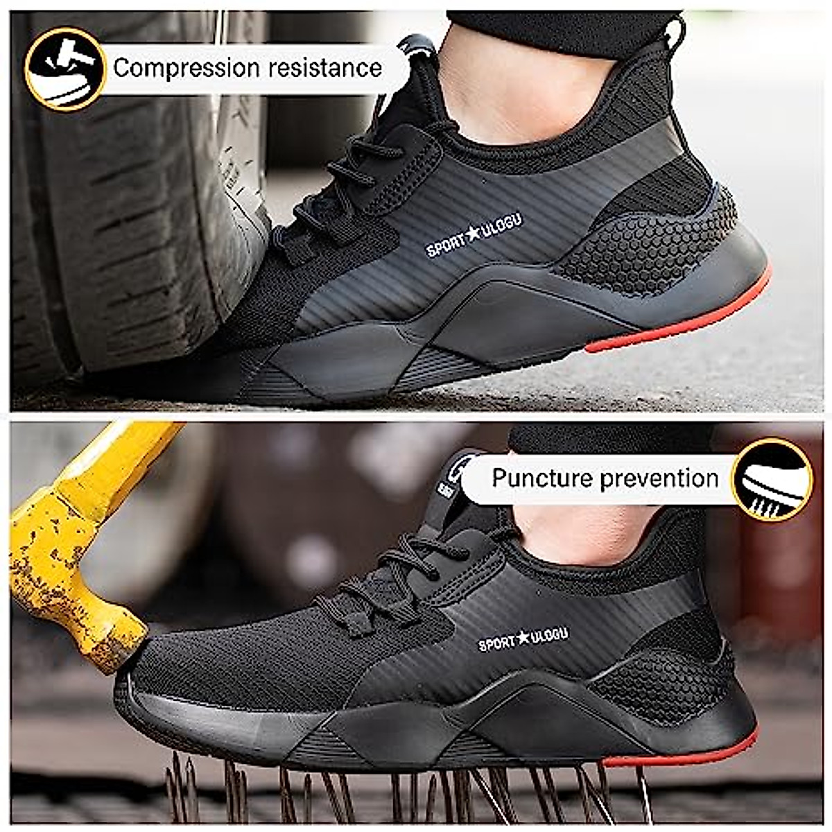 Waterproof Steel Toe Safety Shoe for Men Lightweight Slip Resistant Work Sneaker Comfortable Puncture Proof Indestructible Industrial Construction Zapatos Punta de Acero seguridad para Hombres trabajo