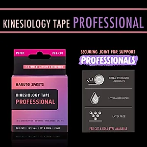 HARUTO Kinesiology Sports Tape, for Pain Relief Strong Support, Therapeutic Tape Physio for Athletic Sports Recovery, 20 Precut 10¢®¡¾ Strips (Sensitive Black for Novice)