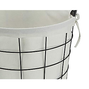 Cheung's 16S005 Lined Metal Wire Basket with Handles, Black