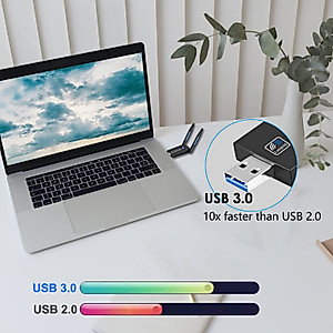 1300Mbps USB WiFi Adapter, Leguwu USB 3.0 Dual Band 5GHz/2.4GHz Wireless Network Adapter with High Gain Antennas, MU-MIMO WiFi Dongle for Computer Gaming, Supports Windows & Mac OS
