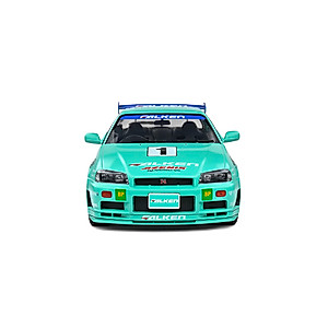 solido S1804304 1:18 1999 Nissan Skyline (R34) GT-R-Falken Drift Livery Collectible Miniature car, Multicolor