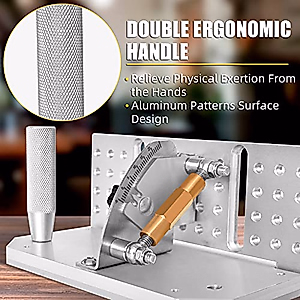 OneChoi Belt Grinder Knife Jig, 9-3/4’’ Long Sharpening Locator Adjustable Angle -5°~ 25°, Belt Knife Sharpener Jig with Dual Press Plates,Knife Making Angle Grind Guide for Belt Sander Machine