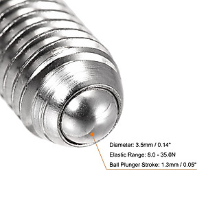 uxcell Ball Point Set Screws, M6 x 10mm 304 Stainless Steel Metric Spring Hex Socket Screw 10pcs