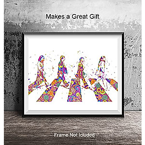 The Beatles Poster Wall Art - 8x10 Beatles Memorabilia - Beatles Gifts - Beatles Wall Decor - John Lennon, Paul McCartney, Ringo Starr, George Harrison - Abbey Road - 60s Music