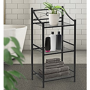 Sorbus Bathroom Storage Shelf, 3-Tier Freestanding Toilet Storage Shelves — Display Bath Essentials, Planters, Books (3-Tier)