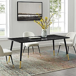 Modway Vigor Rectangular Dining Table, Black