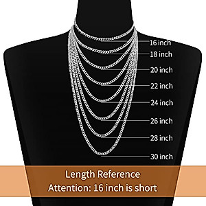 MHnicesoul Men Chunky Miami Cuban Chain Necklace, 4/6/8/10/14mm Width, 16/18/20/22/24/26/28/51inch Length, Gold Plated/Stainless Steel with Gift Box