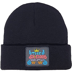 One Piece Brook World Tour Patch Adult Anime Mens Womens Fitted Knit Winter Hat Cuffed Beanie Black