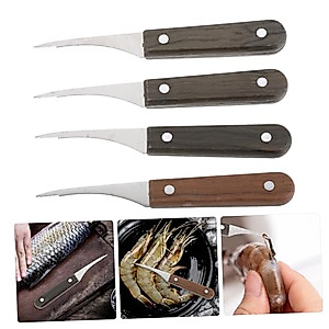 LABRIMP 4pcs Shrimp Cutter Ergonomic Shrimp Cleaner Household Fish Scaler Fish Tool Convenient Shrimp Peeler Ergonomic Fish Scaler Shrimp Opener Shrimp Tool Stainless Steel