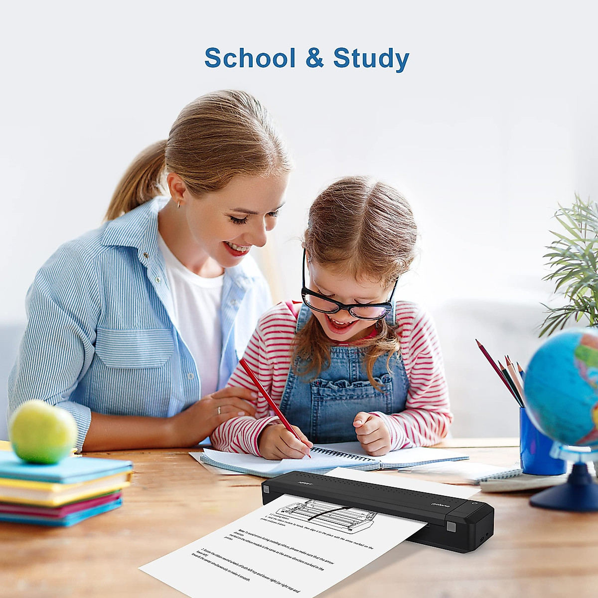 POLONO Thermal Transfer Ribbon, Thermal Ribbon Support MT800 (216mm) Portable Thermal Printer, Exclusive Thermal Ribbon Compatible for HPRT MT800 Wireless Bluetooth Portable Printer for Home/Office