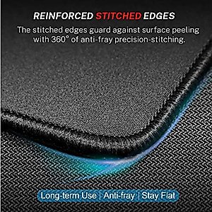 MROCO Mouse Pad [30% Larger] with Stitched Edges, 3 Pack Premium-Textured & Waterproof Mousepad Bulk with Non-Slip Rubber Base, Mouse Pads for Computers, Laptop, PC, Office & Home, 8.5 x 11 in, Black