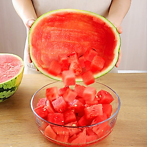 WDDH 2 in 1 Watermelon Slicing Knife,Dual Head Stainless Steel Fruit Forks Cutter Knife Portable Watermelon Fork Cutter Tool for Party Camping Kitchen Gadget[#1]