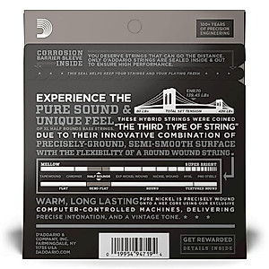 D'Addario XL Half Rounds Bass Guitar Strings - ENR70 - Long Scale - Super Light, 40-95