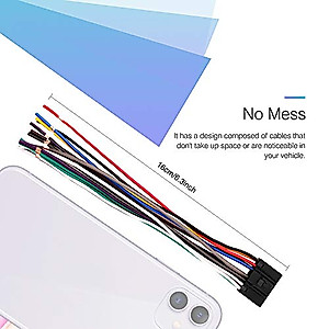 RDBS 16 Pin Radio Stereo Wiring Harness Compatible with Kenwood CD DVD Navigation in-Dash