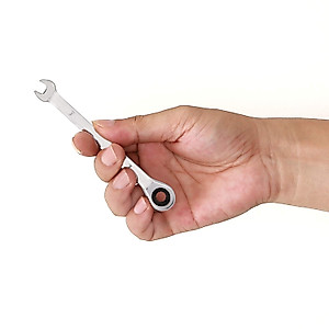 KINJOEK 7 PCS 6 mm 7mm 8mm 9mm 10mm 11mm 13 mm 12PT Ratchet Wrench set, Metric Ratcheting Wrench Set with 5° Movement and 72 Teeth for Projects with Tight Space