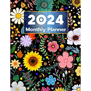 2024 Monthly Planner: Calendar Daily and Weekly 2024 from January to December with Flower Cover