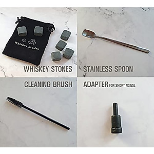 LEPTALINA Cocktail Smoker Kit with Torch and Whiskey Stones - Old Fashioned Cocktail Smoker Set with 6 Wooden Chips for Men, Boyfriend, Husband, Dad, Him (No Butane)