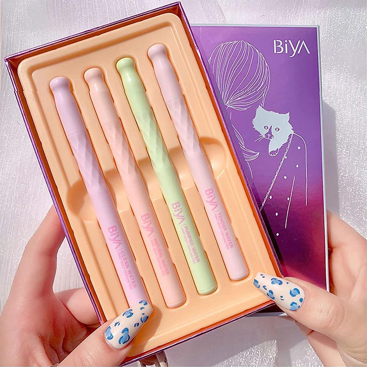 BYVUTE Solid Perfume Stick, 4 PCS Fruity and Floral Scent Fragrance Crayons Set for Women Girls
