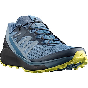 Salomon Sense Ride 4 Trail Running Shoes for Men, Copen Blue/Black/Evening Primrose, 13