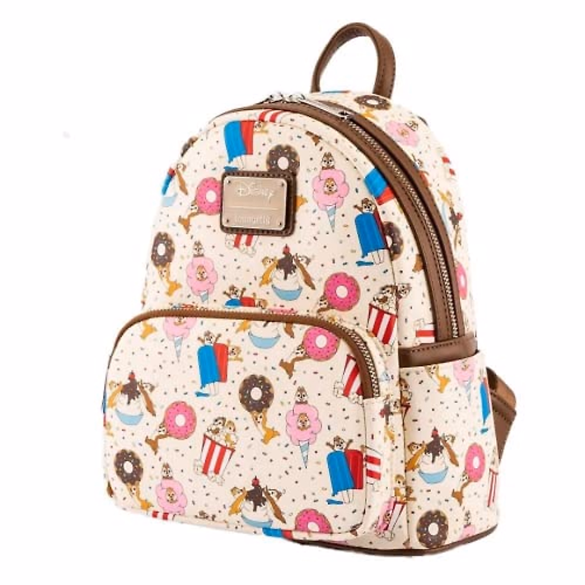 Loungefly Disney Chip and Dale Snackies All Over Print Womens Double Strap Shoulder Bag Purse