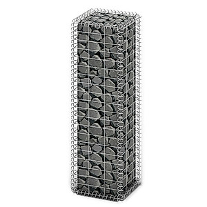 Festnight Gabion Basket with Lids Galvanized Wire Steel Stone Basket Wire Wall Garden Edging Cage Walls Panels