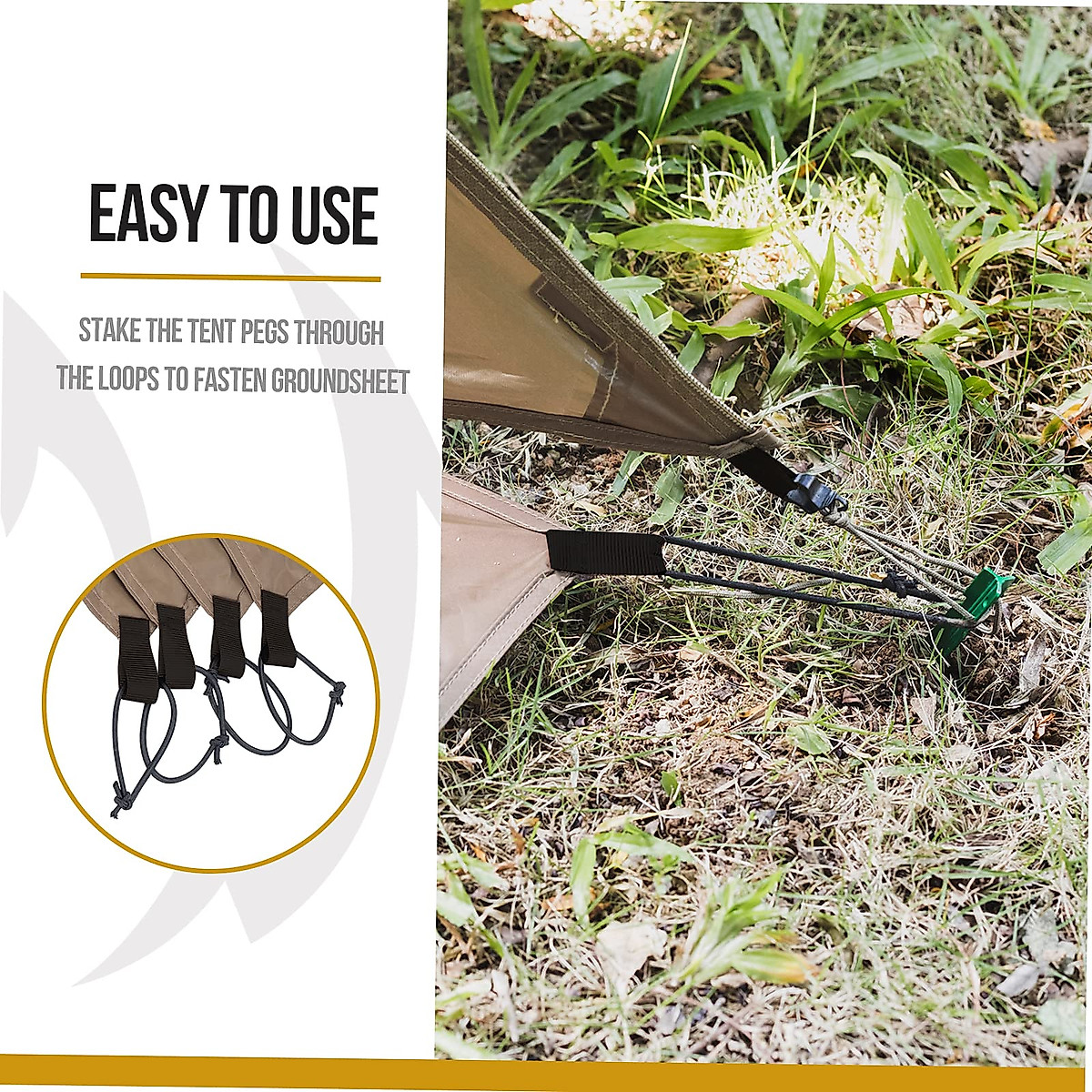 OneTigris Tent Tarp Footprint 94"x94", Large Size, Waterproof Lightweight Multifunctional Camping Tarp Beach Blanket for Camping Hiking Backpacking