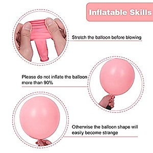 RUBFAC 153pcs Boho Balloons Garland Kit, Blush Balloons Dusty Pink Brown Nude White Confetti Latex Balloons for Wedding Girls Birthday Pastoral Party Picnic Bridal Shower Decorations