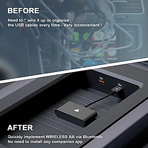 Dododuck Android Auto Wireless Adapter for OEM Factory Wired Android Auto Cars Plug & Play Easy Setup AA Wireless Android Auto Dongle for Android Phones Converts Wired Android Auto to Wireless