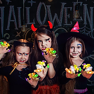 SURCVIO Halloween Party Favors for Kids, 36PCS LED Finger Lights Glow in the Dark Halloween Toys Bulk for Halloween Prizes Classroom Gifts Trick or Treat Toys