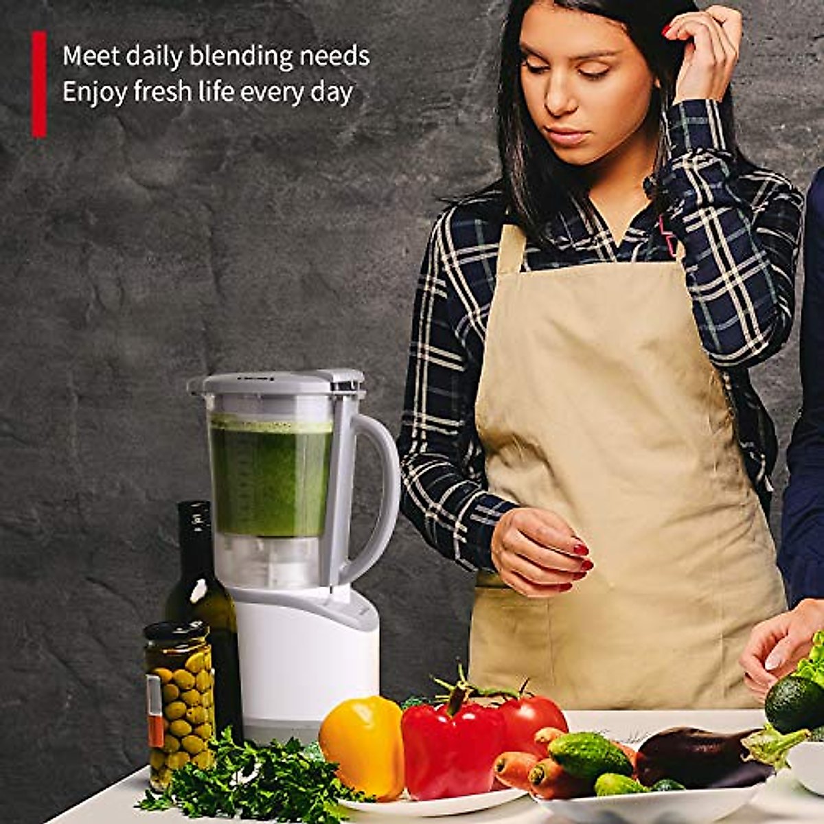 La Reveuse Multi-Functional Pulse Blender Countertop 400 Watts with 4.2-Cup Chopping Jar,for Blending, Mixing,Mincing,White