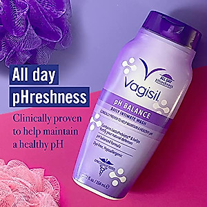 Vagisil Feminine Wash for Intimate Area Hygiene, pH Balance, Gynecologist Tested, Hypoallergenic, 12 oz, (Pack of 3)