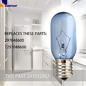 SURPOUF 241552802 297048600 7297048600 (40W) LED Light Bulb for Refrigerator Compatible with Electrolux Frigidaire Kenmore Refrigerator Replace AH976993 EA976993 PS976993 1056577 AP3770086